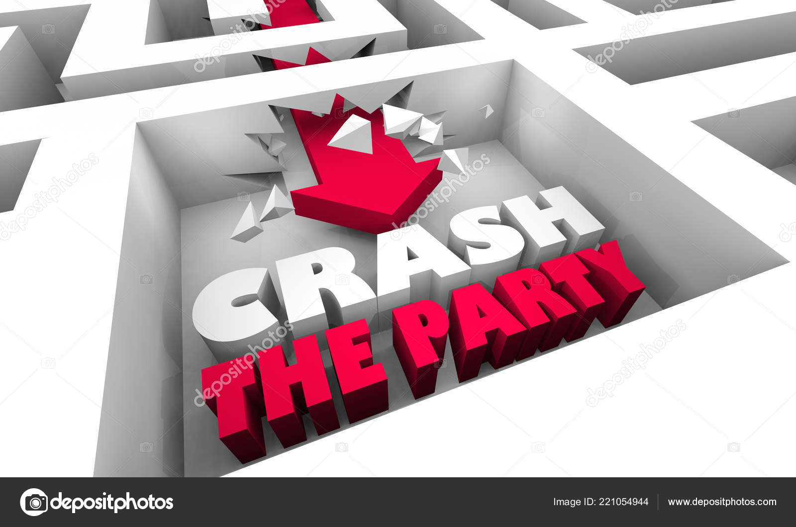 Crash Party Arrow Maze Words Illustration Stock Photo by ©iqoncept ...