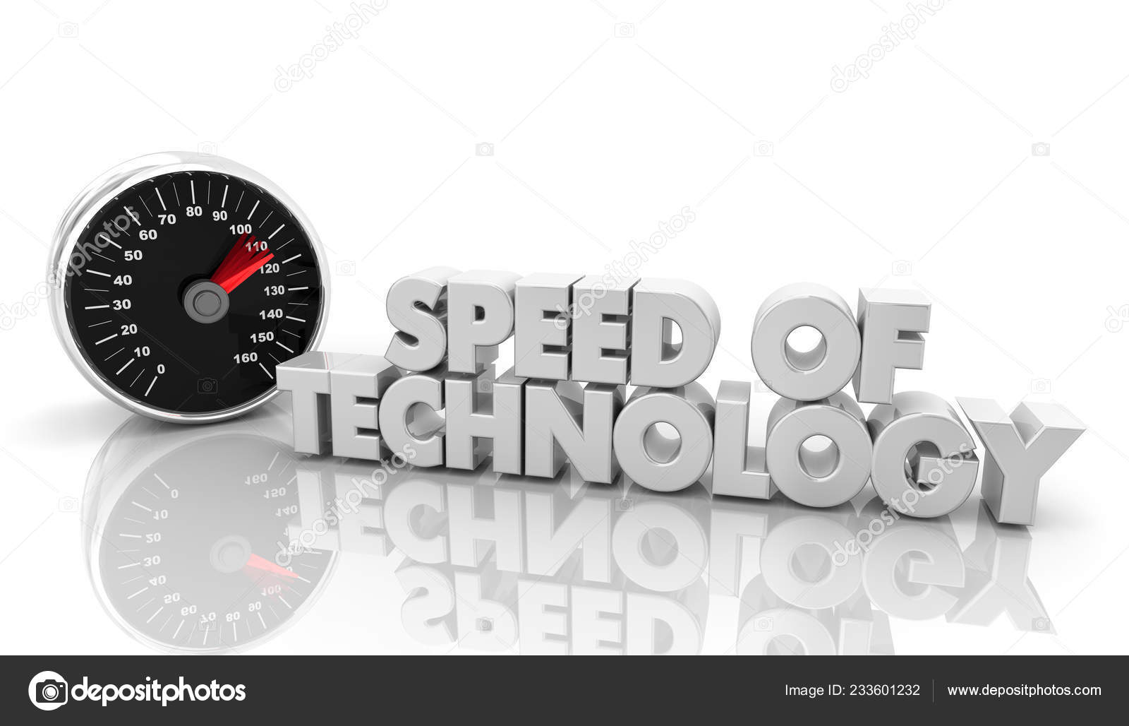 Speed Technology Speedometer Illustration White Background Stock Photo ...