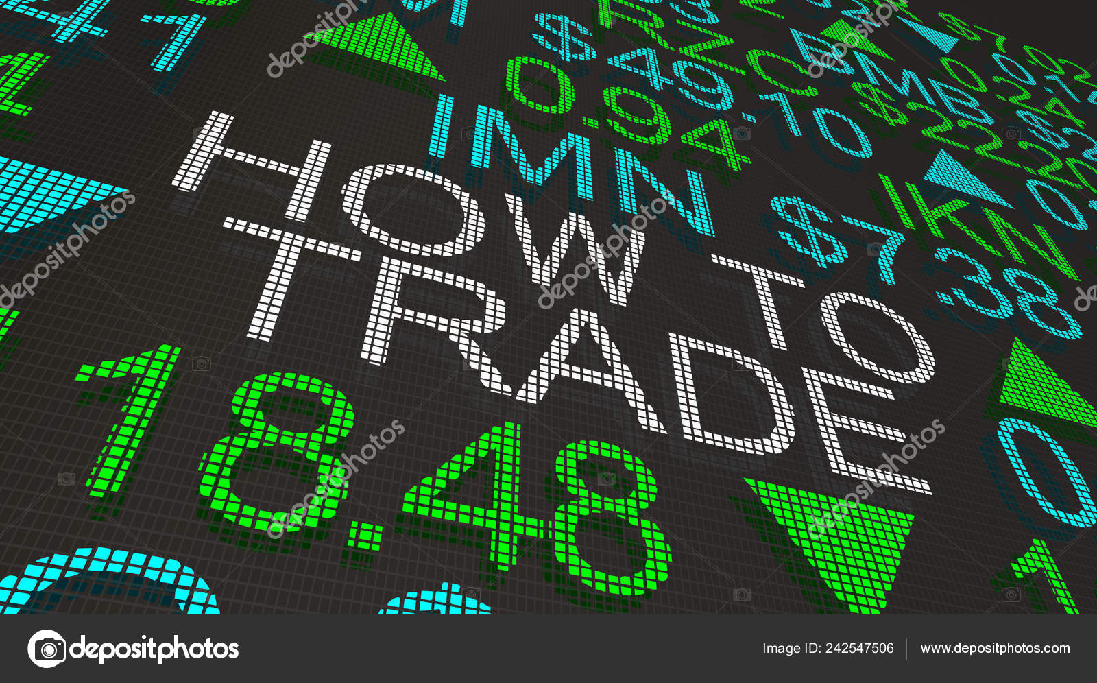 How Trade Stock Market Ticker Words Illustration — Stock Photo ...