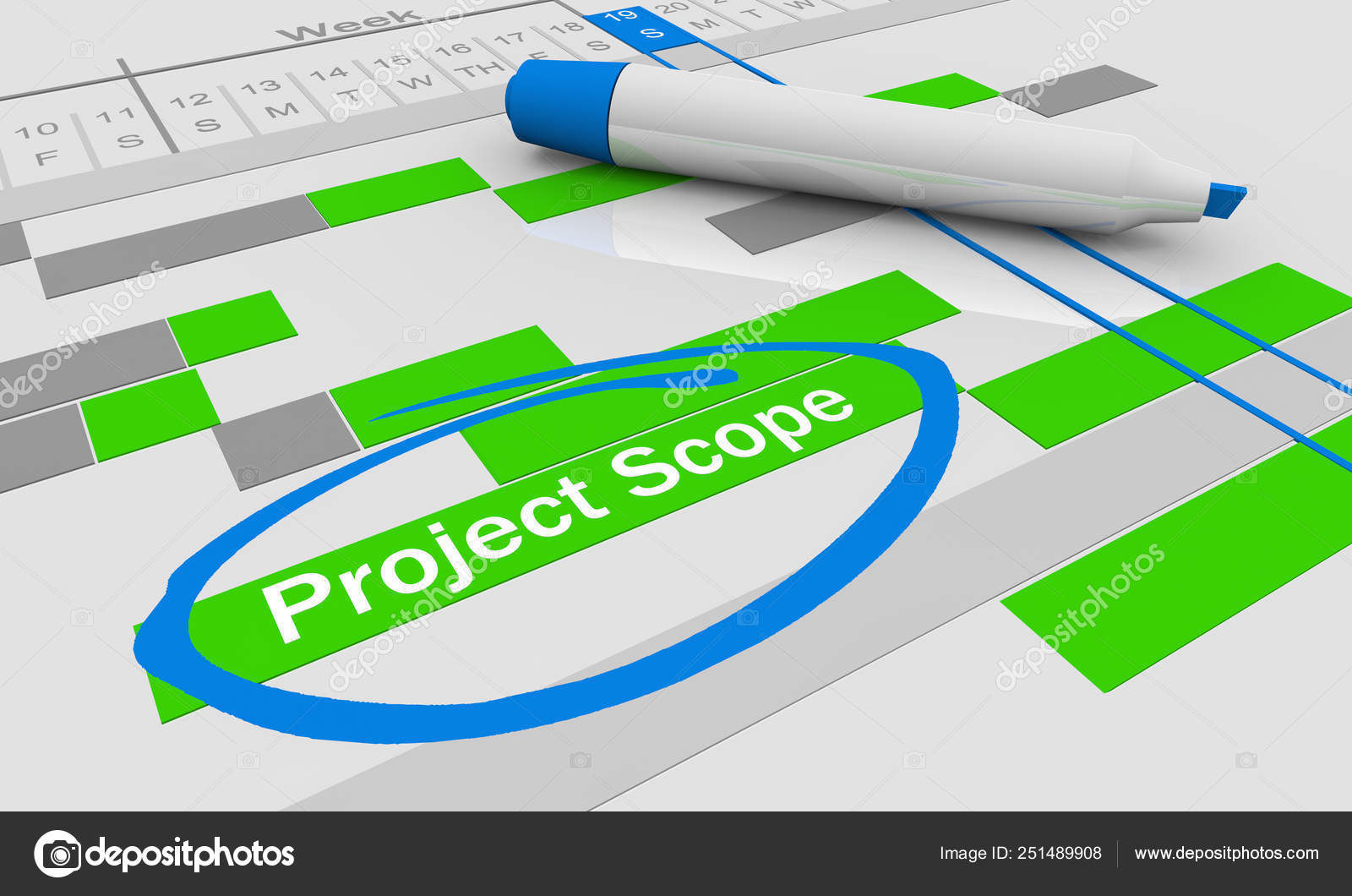 Project Scope Timeline Tracking Chart 3d Illustration Stock Photo by ...