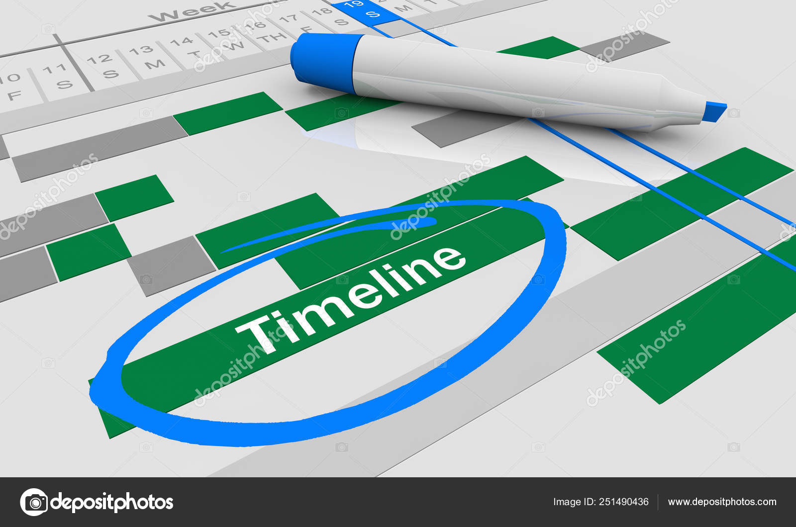 Timeline Schedule Planning Tracking Chart 3d Illustration — Stock Photo ...