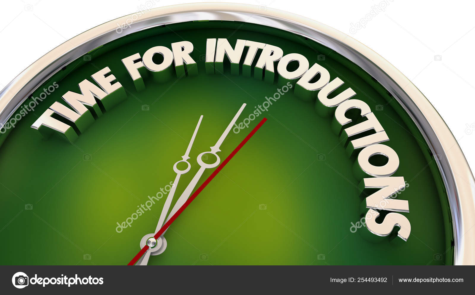 Time Introductions Meeting Greeting Clock Illustration — Stock Photo ...