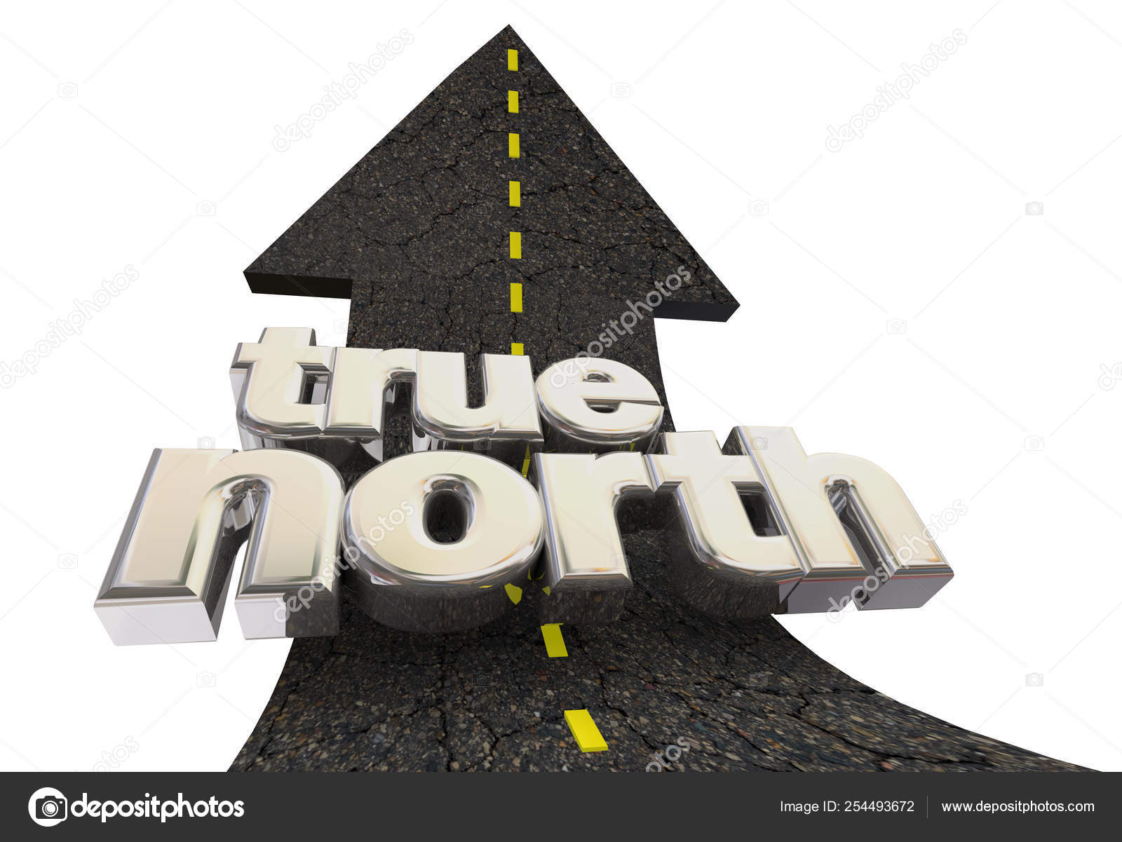 True North Guiding Principles Mission Goal Arrow Road Illustration ...