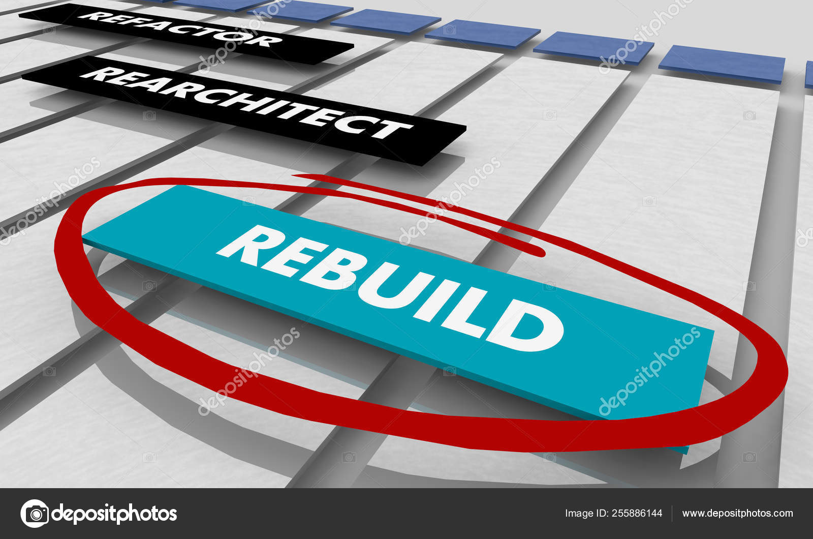 Refactor Rearchitect Rebuild Project Tracking Chart Illustration Stock ...