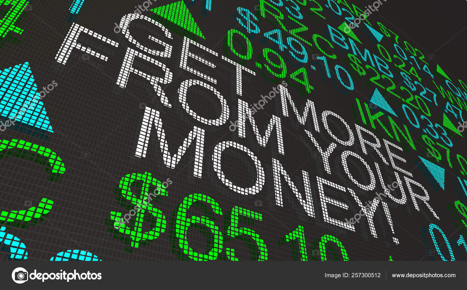 Get More For Your Money Stock Market Ticker 3d Illustration — Stock ...