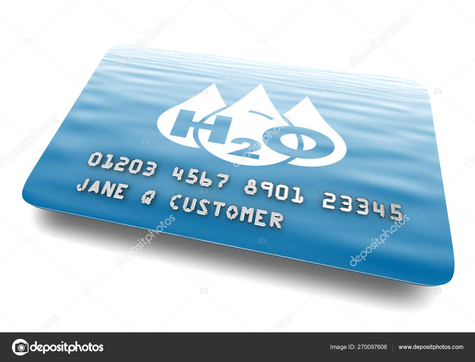 Water H20 Drinkable Clean Resource Credit Card Account 3d Illustration ...