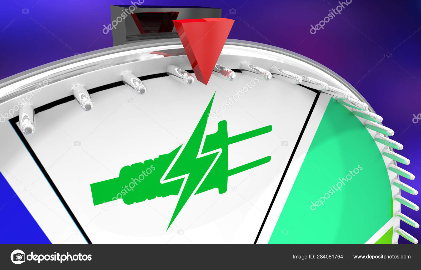 Electricity Plug Symbol Green Energy Power Spinning Wheel Game Winner ...