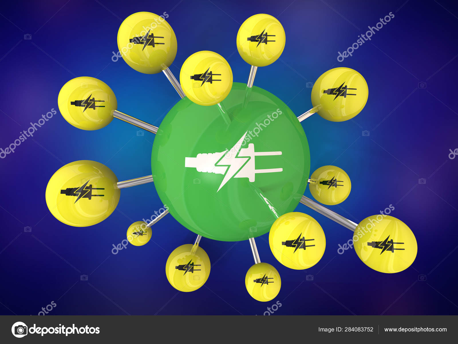 Electricity Power Energy Plug Network System Grid Symbol Icon 3d ...