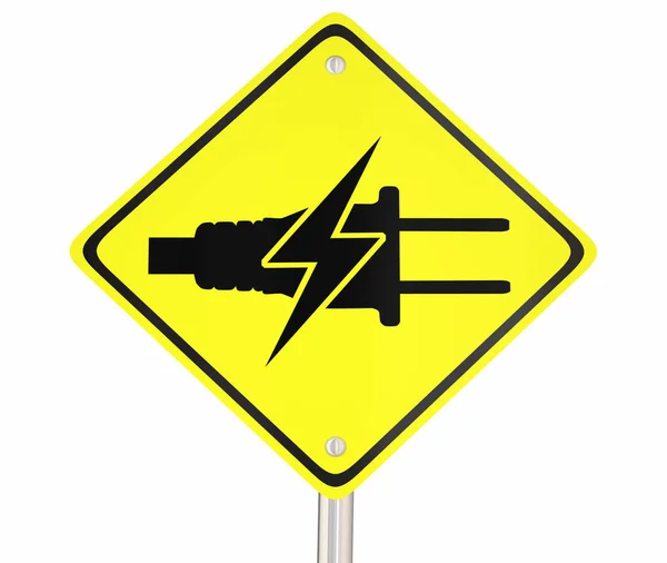 No Electricity Energy Power Sign Charging Not Allowed Illegal 3d ...