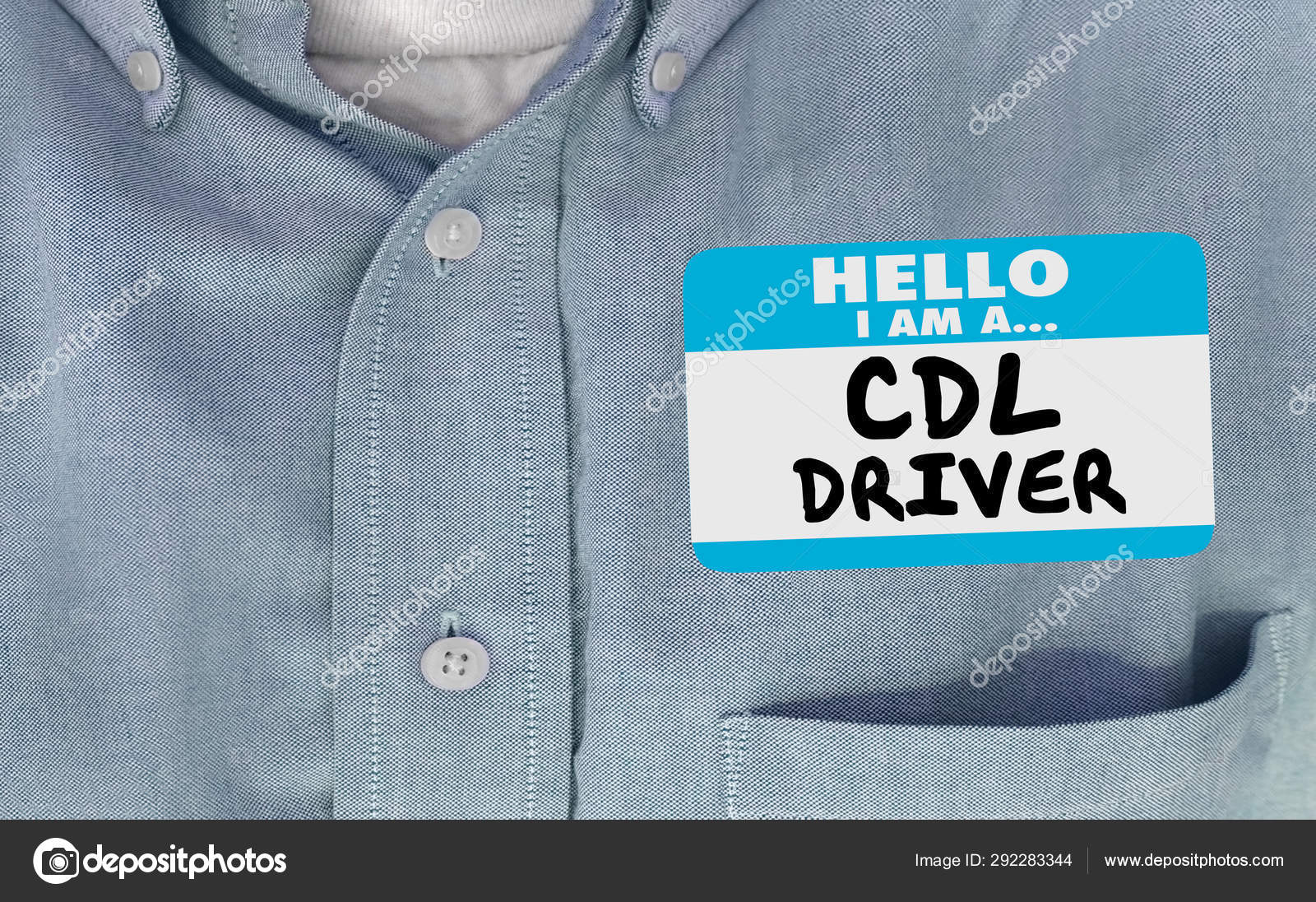 CDL Commercial Drivers License Name Tag Shirt 3d Illustration Stock ...