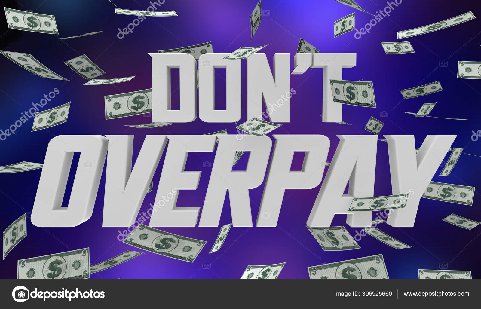 Dont Overpay Money Dollars Falling Illustration Stock Photo by ...