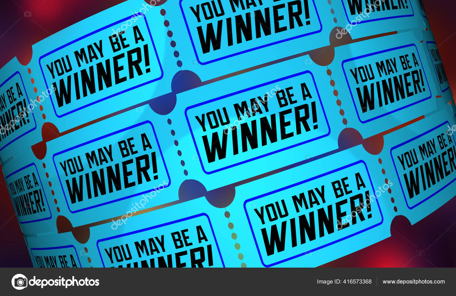 You May Winner Tickets Lottery Raffle Drawing Already Won Illustration ...