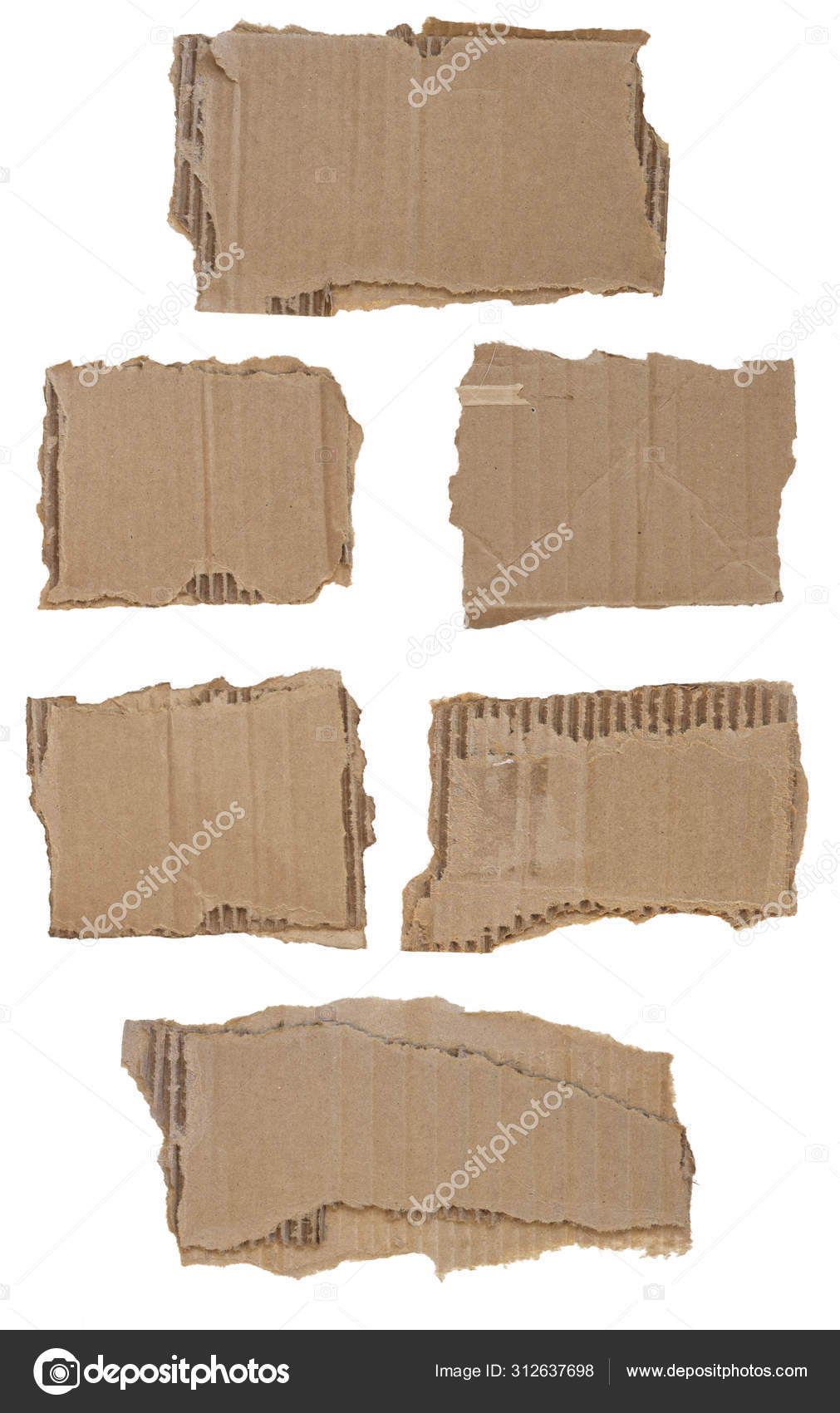 Set of Torn Cardboard Scrap Stock Photo by ©mcarrel 312637698