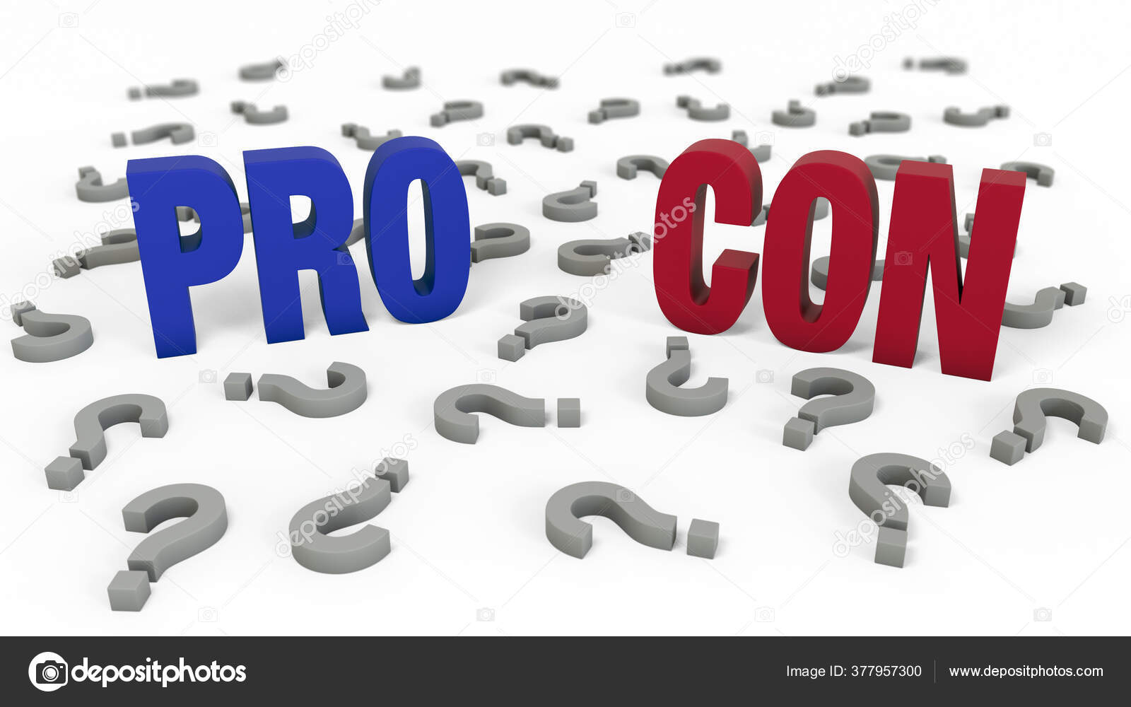 Illustration Bold Blue Pro Red Con Words Surrounded Many Gray — Stock ...