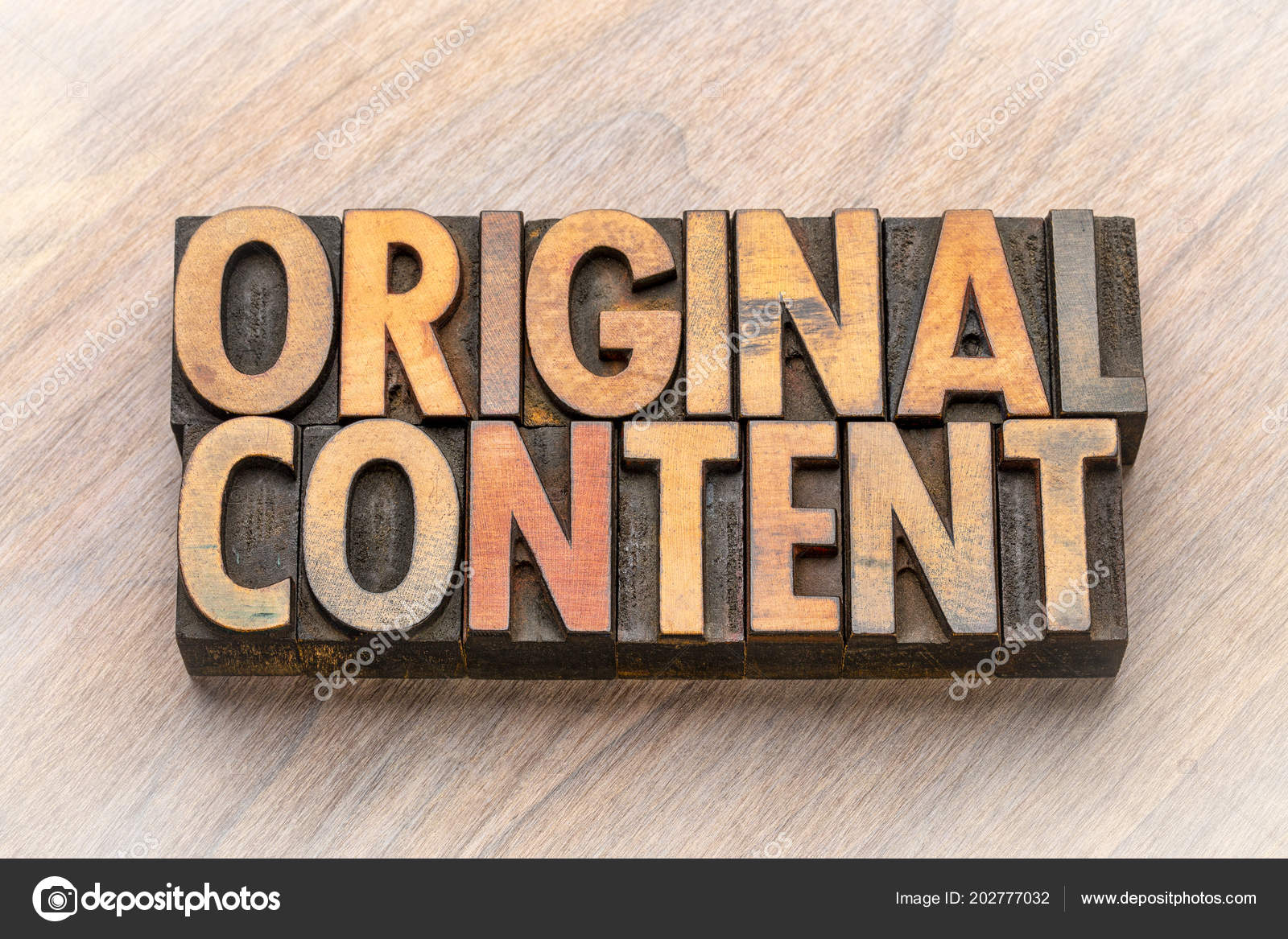 Original Content Word Abstract Vintage Letterpress Wood Type Blocks ...