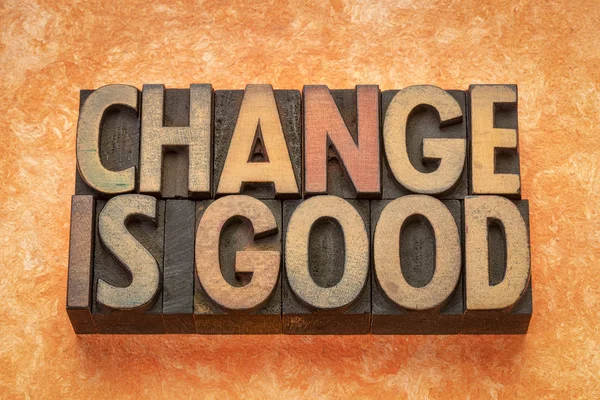 change is good word abstract in wood type - Stock Image - Everypixel