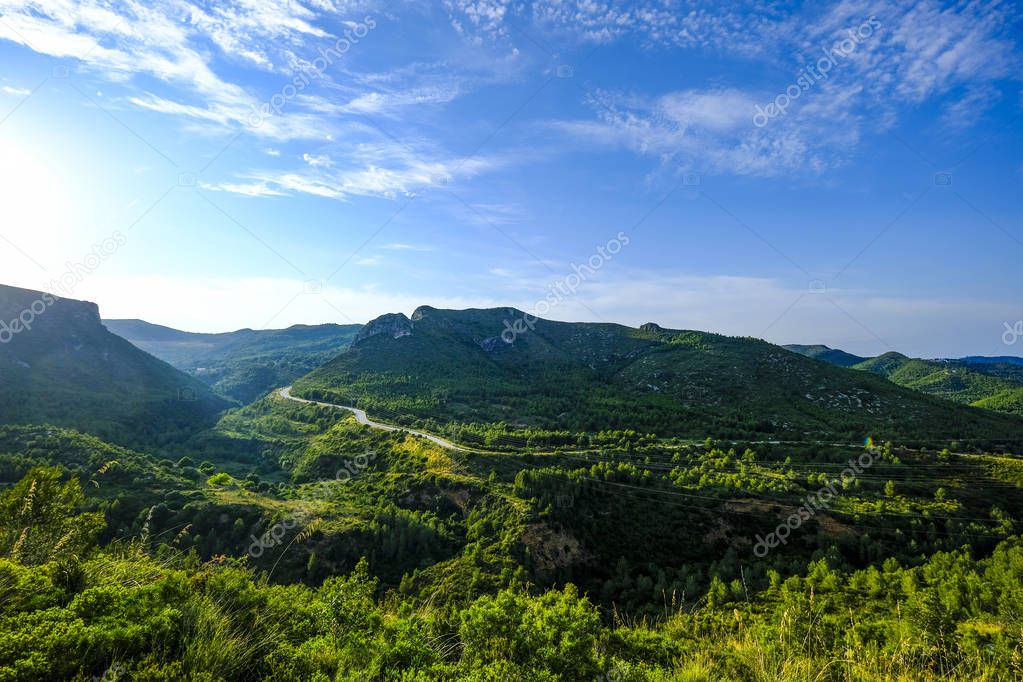 Paisaje en el parque natural de Garraf en la provincia de Barcelona en ...