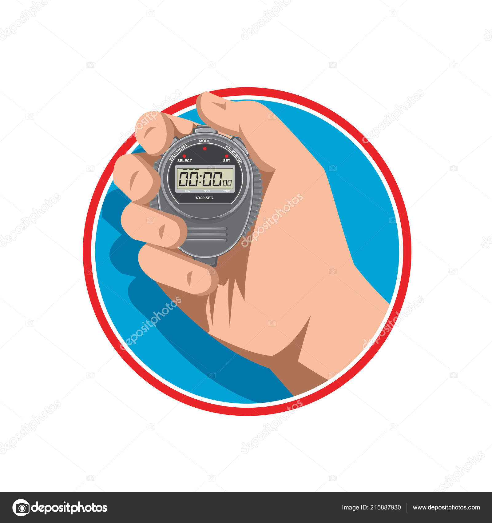 Digital Stopwatch Cartoon