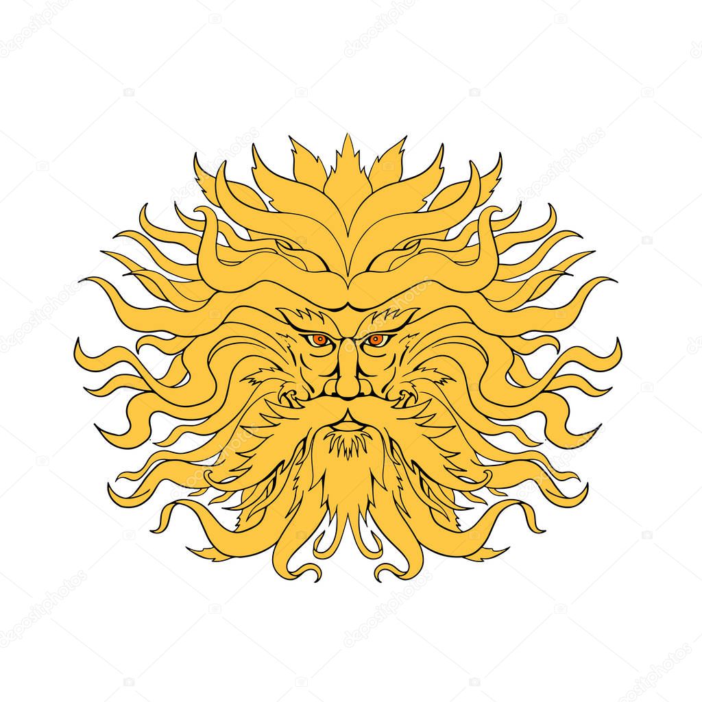 Dibujo ilustración estilo boceto de Helios, el dios y la ...