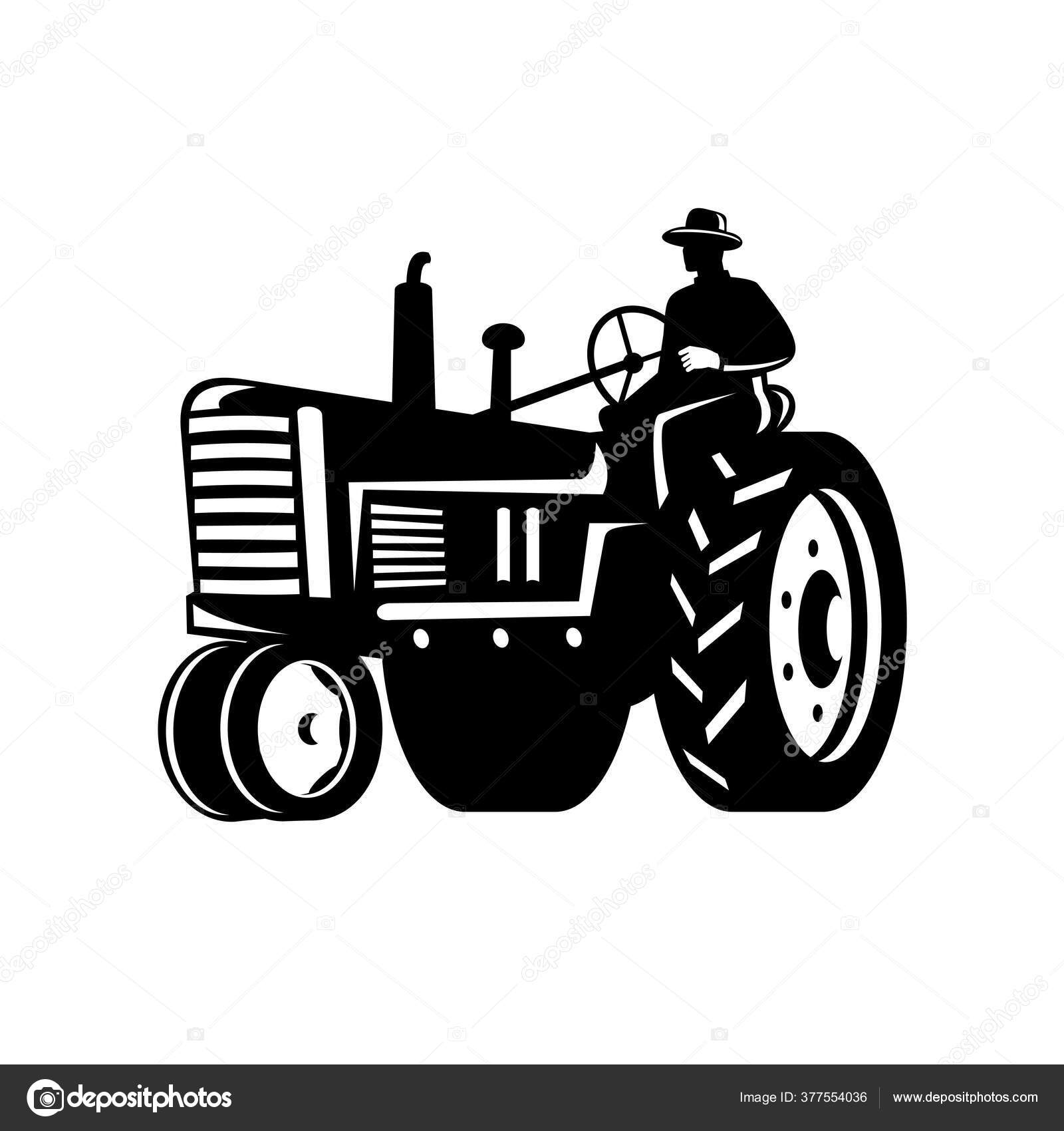 Tractor Farmer Silhouette