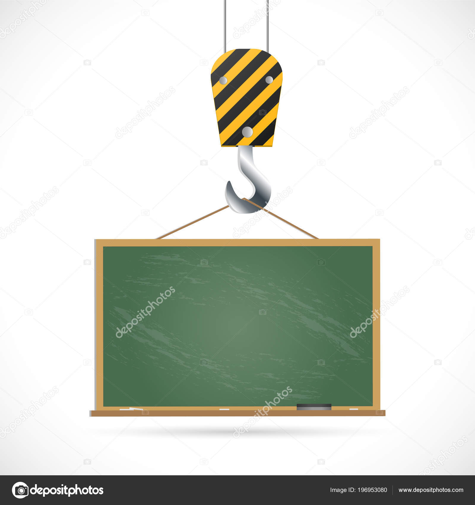 Illustration Construction Hook Chalkboard Sign Isolated White ...