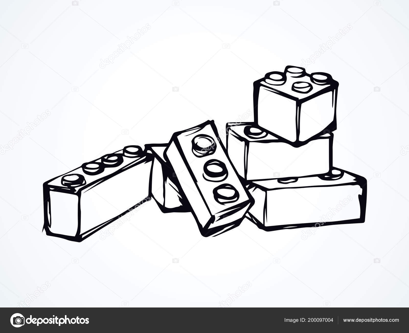 Building Lego Block Hand Drawn Outline Doodle Construction, Building ...