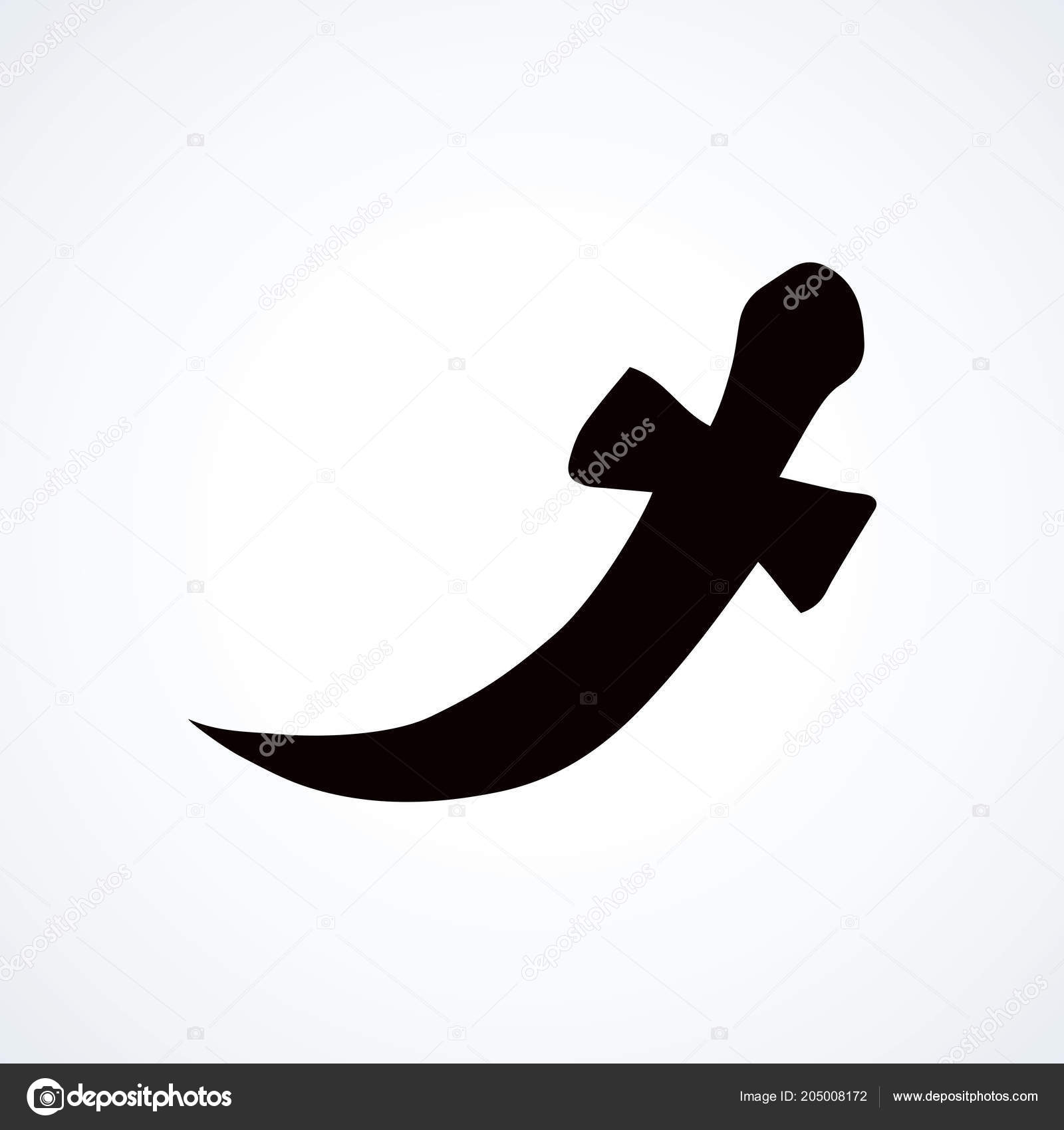 Aged Knight Iron Cutlass Dirk Tool White Background Dark Black Stock ...