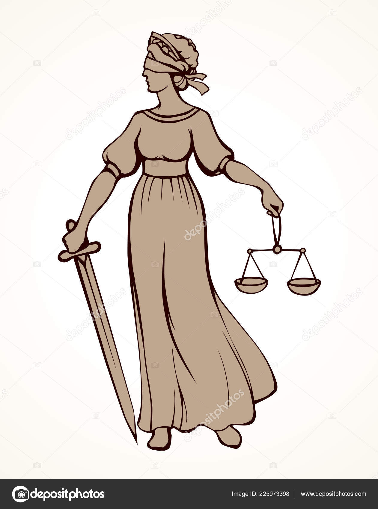 Lady Justice Statue Drawing