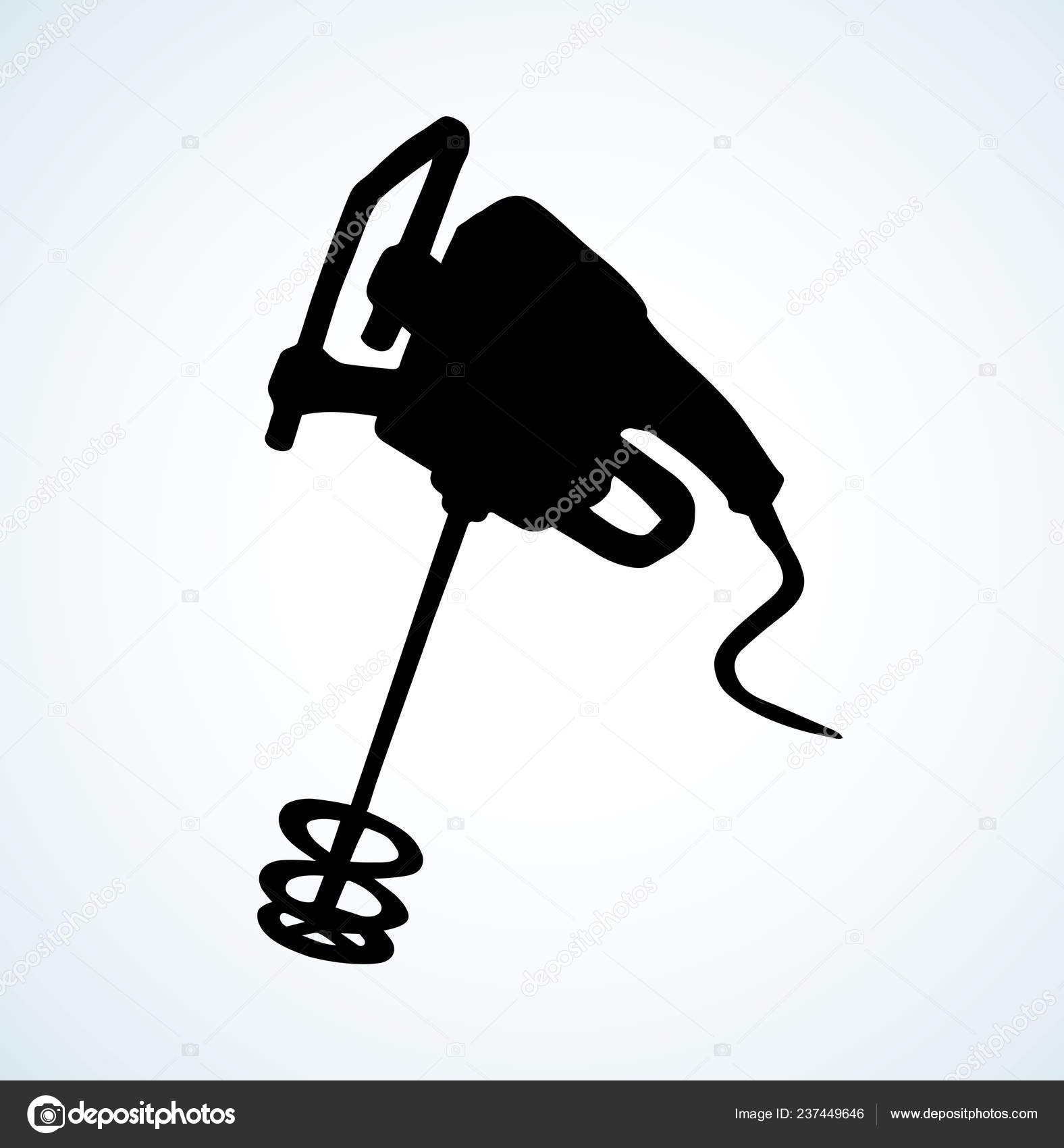 Power Grout Manual Mix Spiral Trowel White Backdrop Dark Black Stock ...