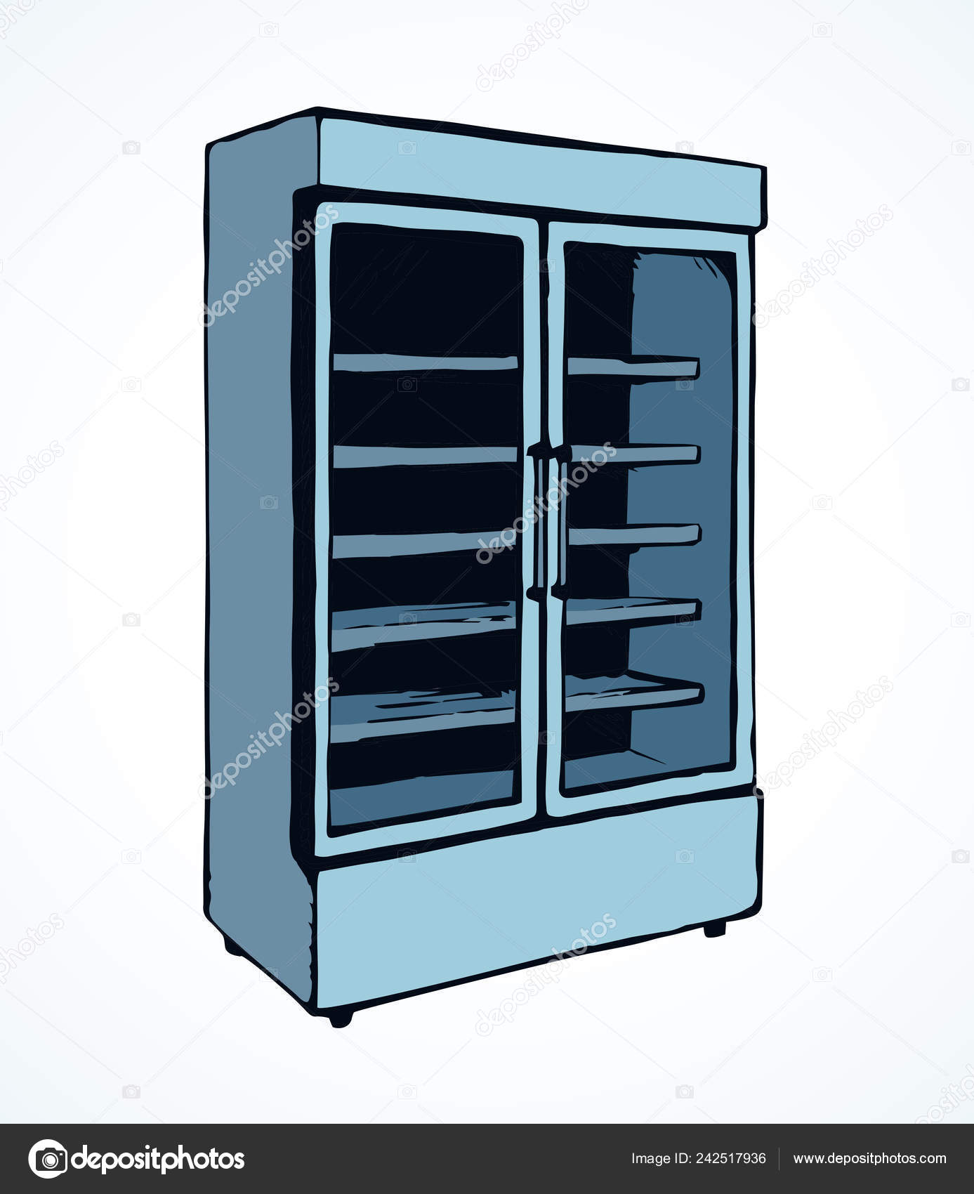 Big Chiller Show Ice Soda Good Case Icebox Stand White Stock Vector ...