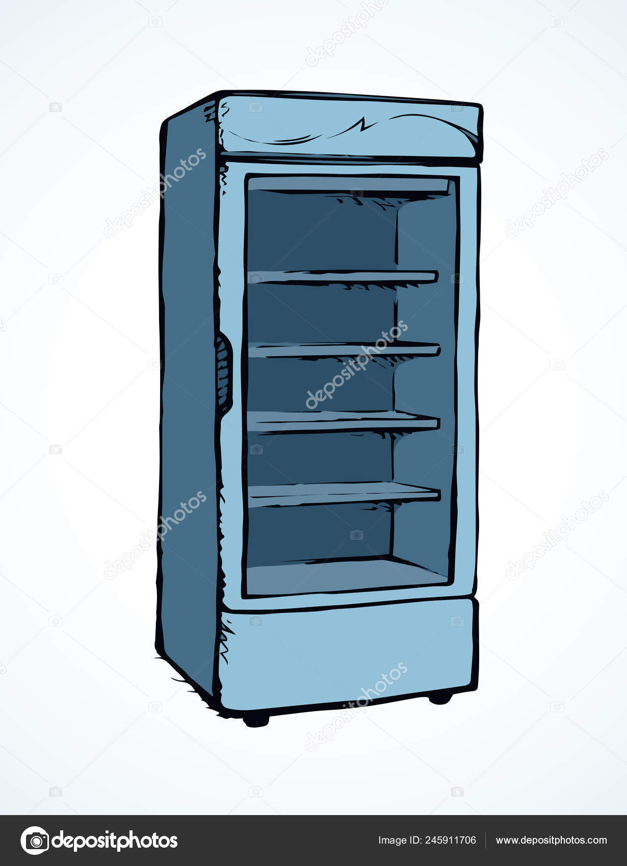 Big Chiller Show Ice Soda Good Case Icebox Stand White Stock Vector ...