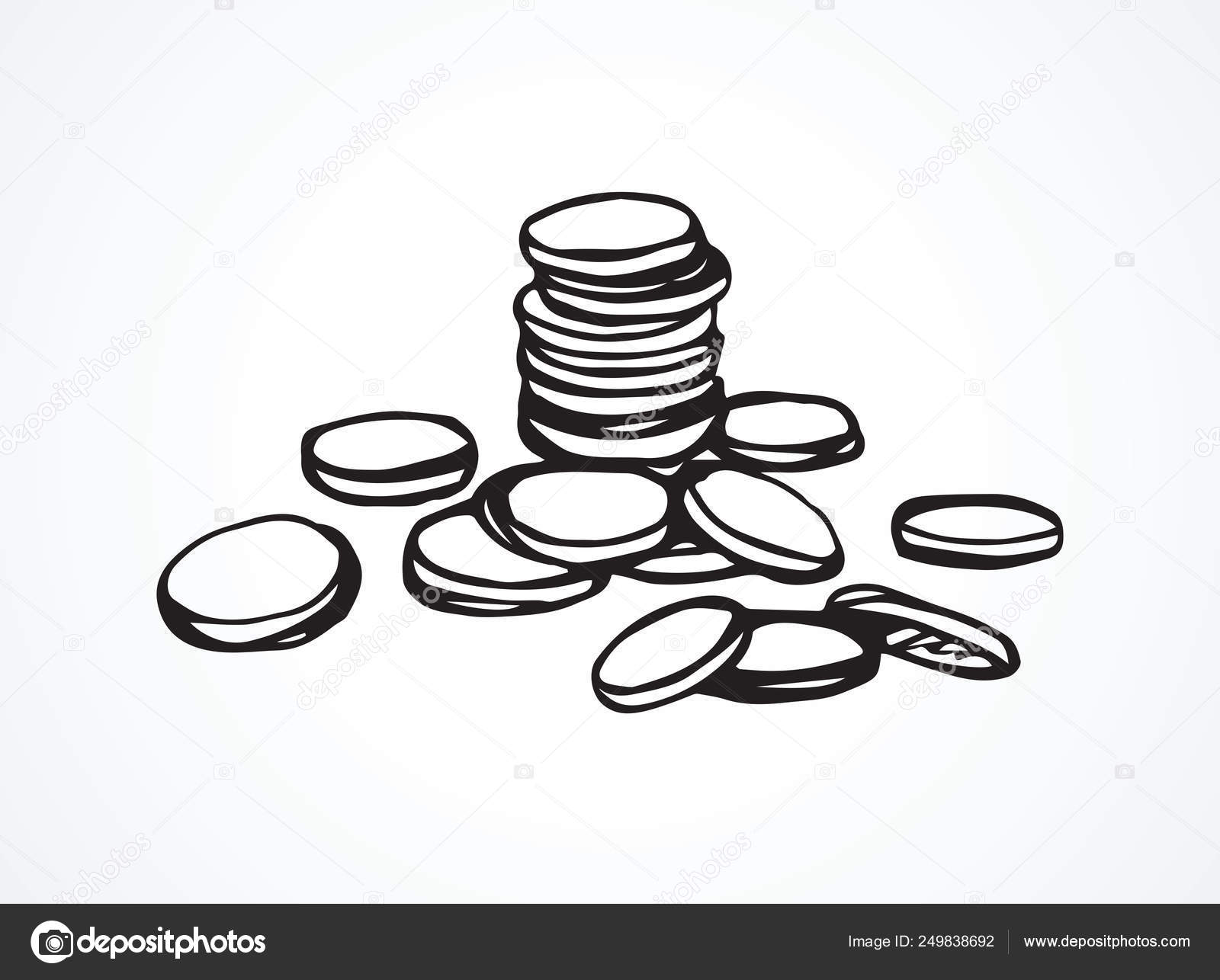 Coins. Vector drawing Stock Vector by ©Marinka 249838692