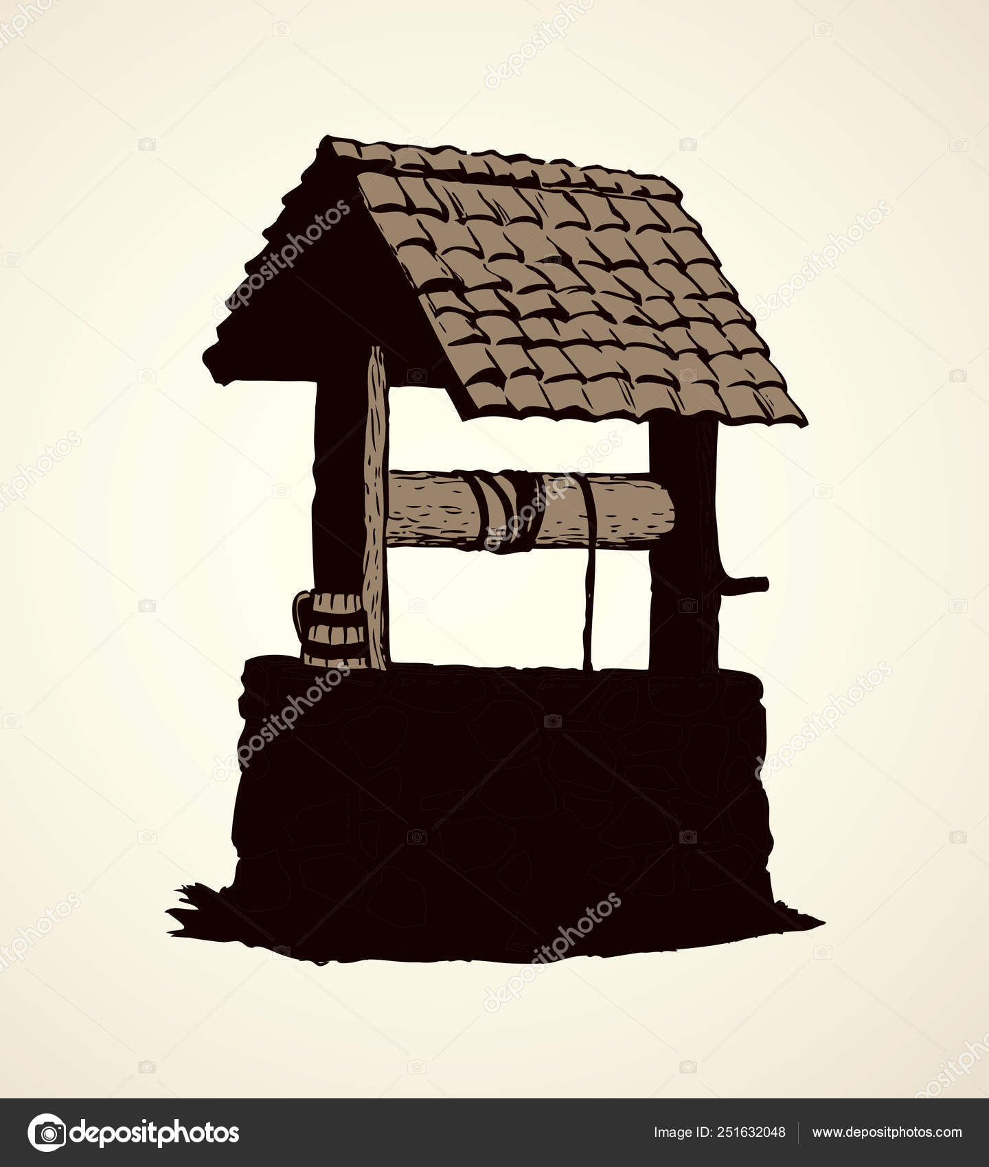 Ancient well. Vector drawing Stock Vector by ©Marinka 251632048