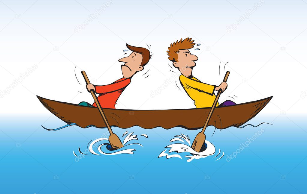 Remar en diferentes direcciones. Dibujo vectorial Vector de stock por ...