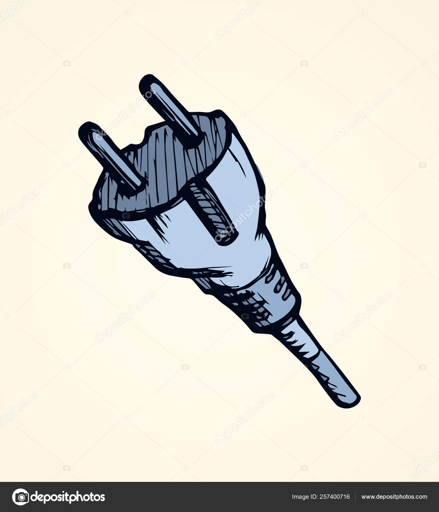 Toma y enchufe. Dibujo vectorial Vector de stock #257400716 de ©Marinka