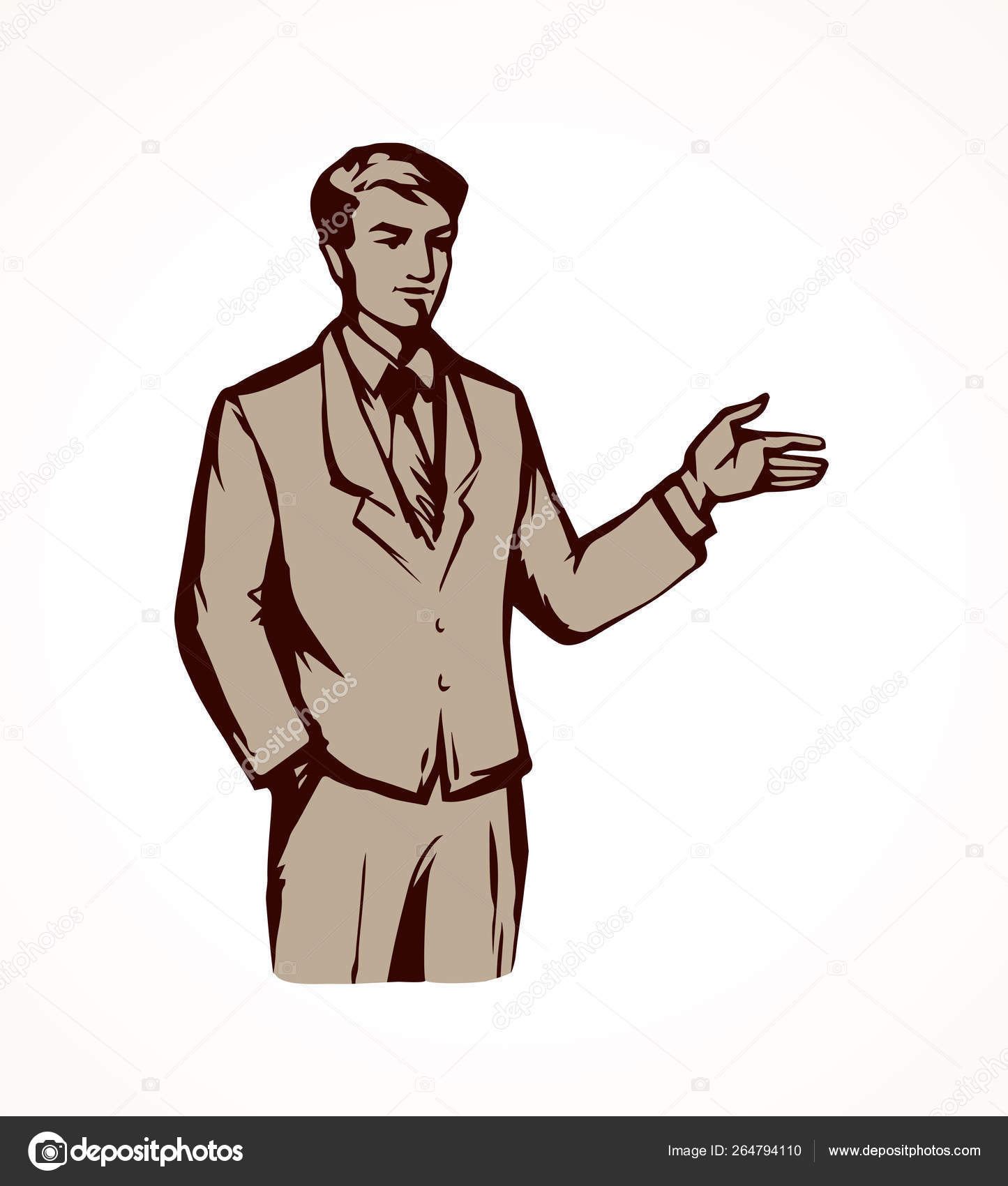 Business man. Vector drawing Stock Vector by ©Marinka 264794110