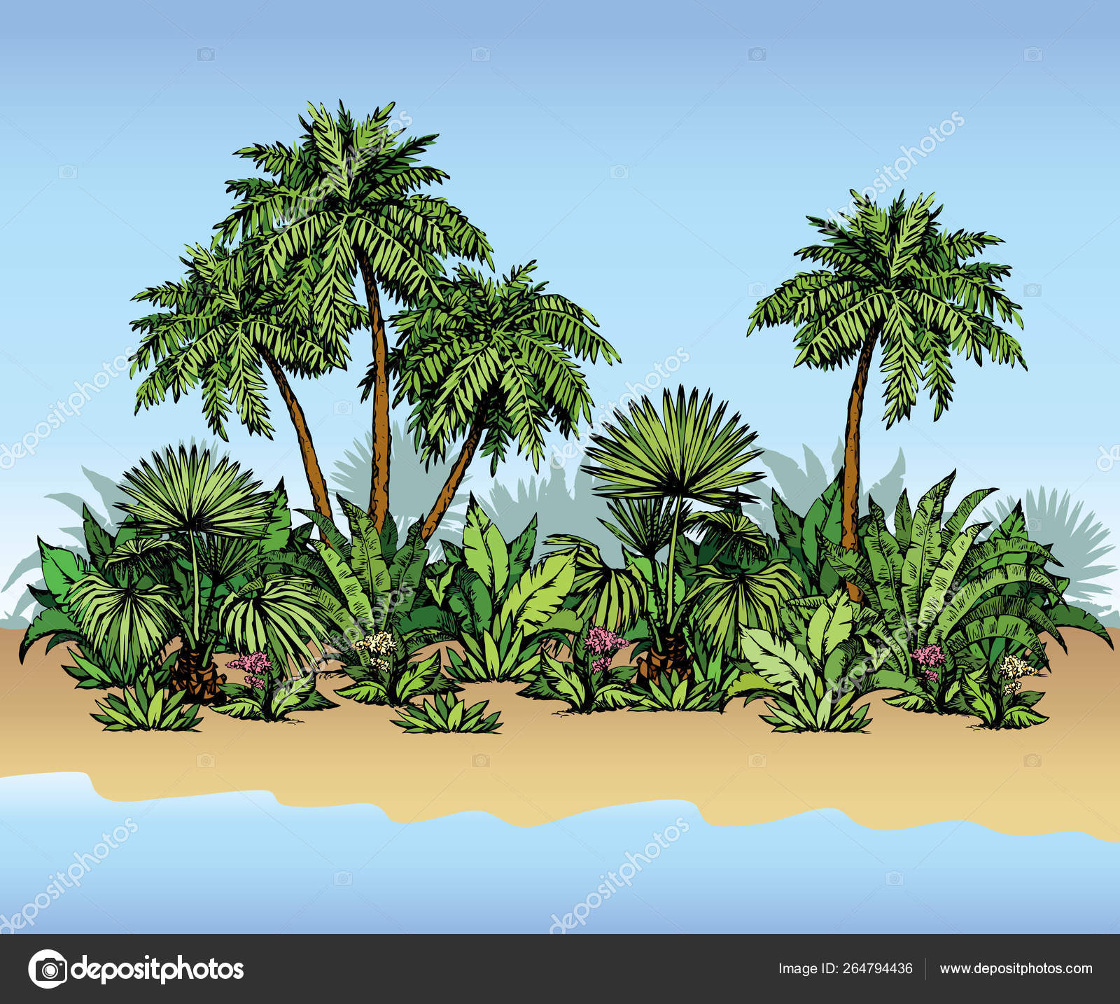 Vettoriale stockLa foresta delle palme. Disegno vettoriale di ©Marinka ...