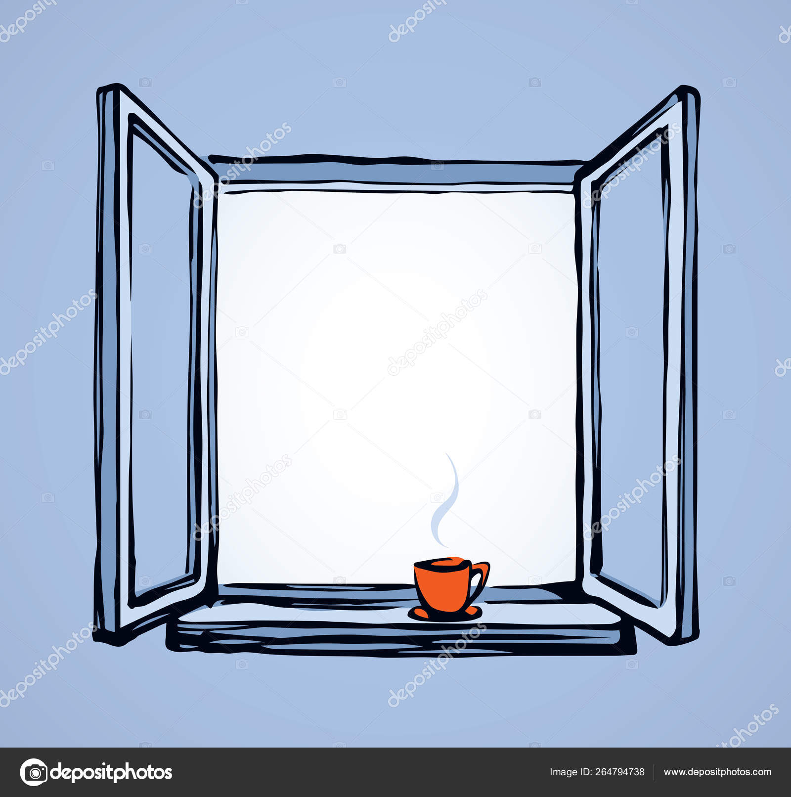 Open window. Vector drawing Stock Vector Image by ©Marinka #264794738