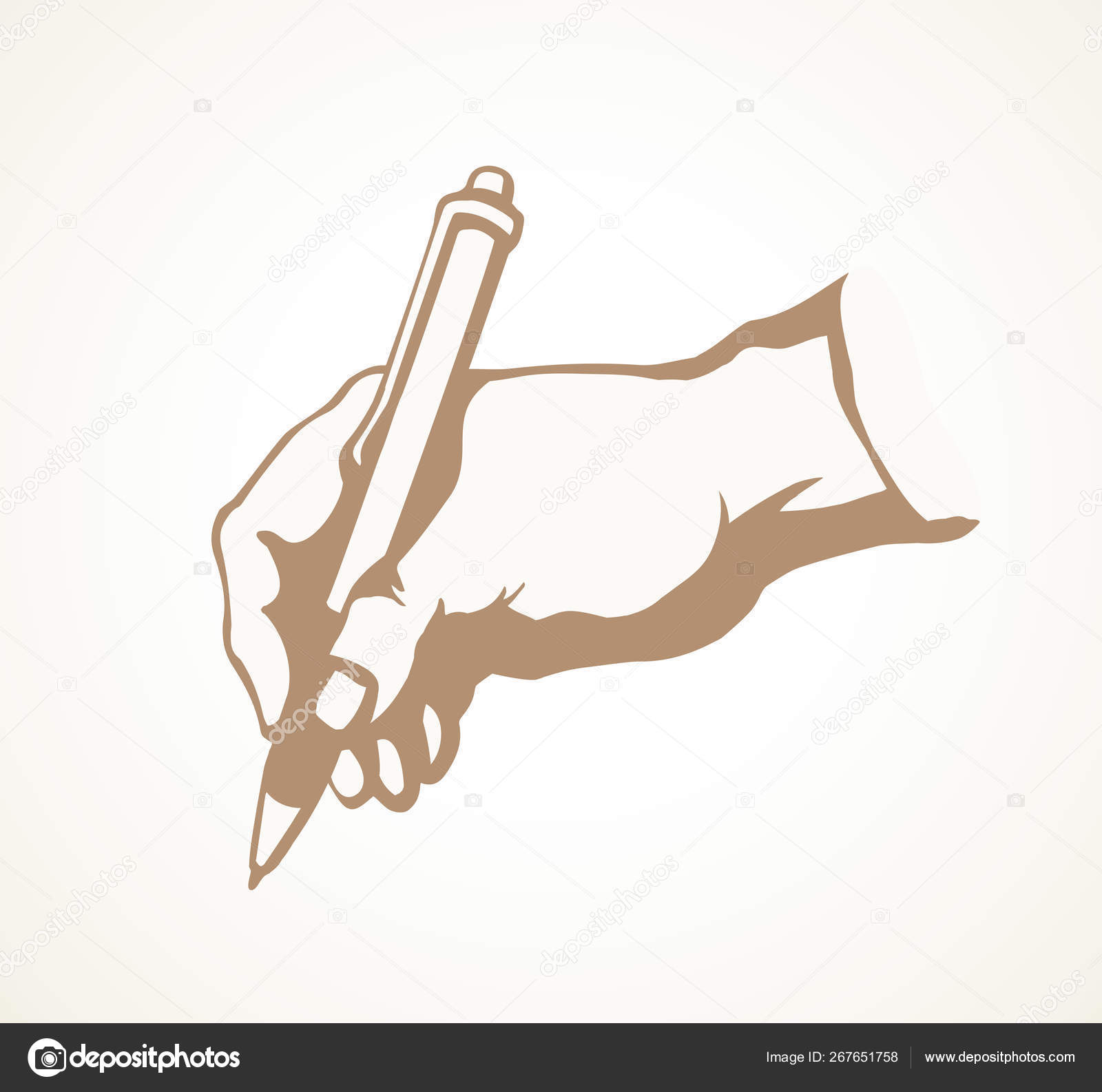 Writing hand. Vector drawing Stock Vector by ©Marinka 267651758