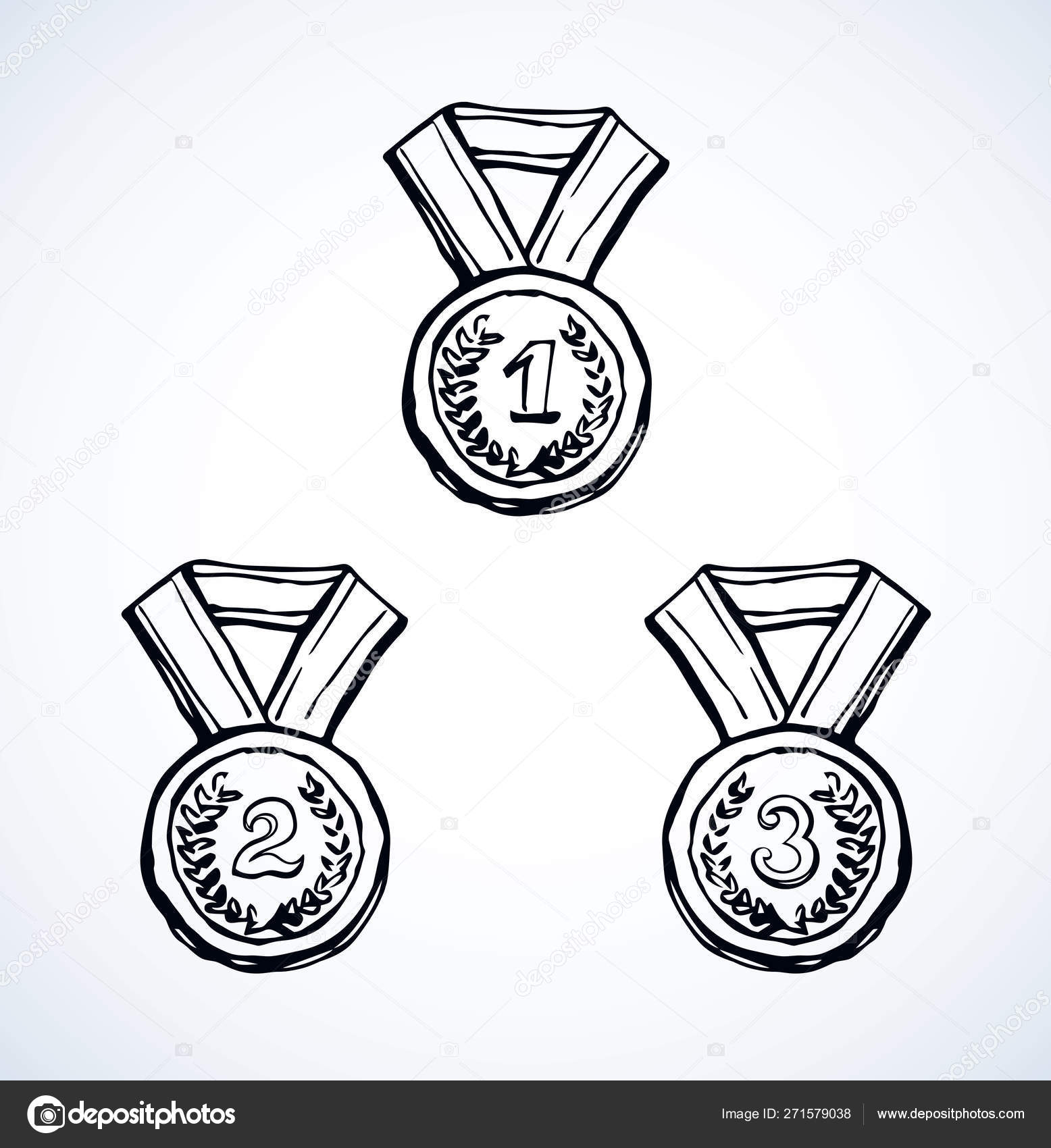 Medalla. Dibujo vectorial Vector de stock #271579038 de ©Marinka