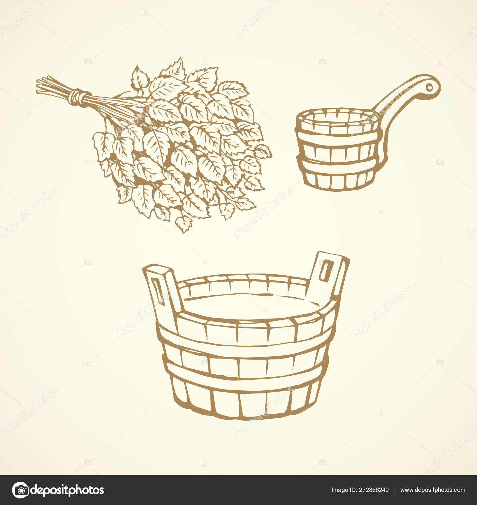 Wooden bowl. Vector drawing Stock Vector Image by ©Marinka #272866240