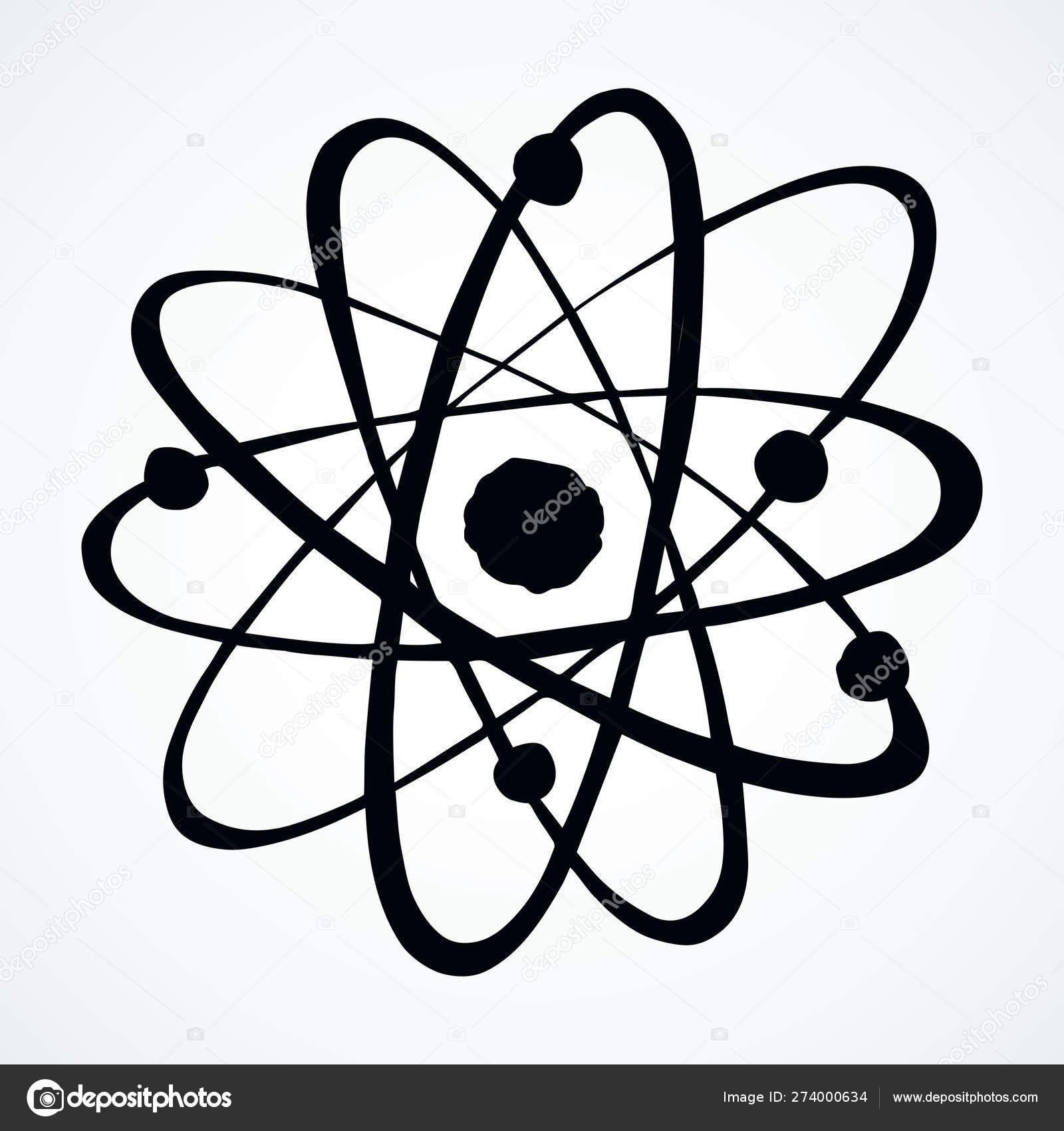 Atom. Vector drawing icon sign Stock Vector Image by ©Marinka #274000634