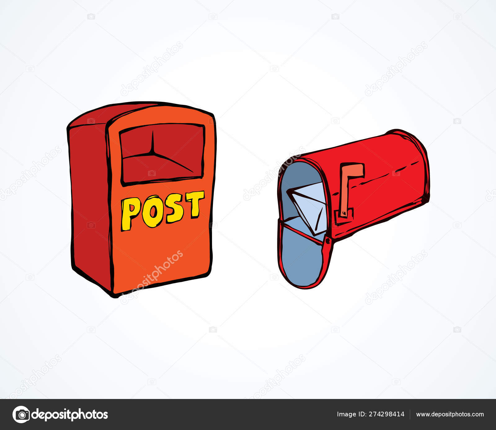 Buzón. Dibujo vectorial Vector de stock #274298414 de ©Marinka