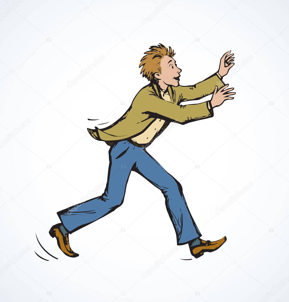 Persone Che Scappano Clipart