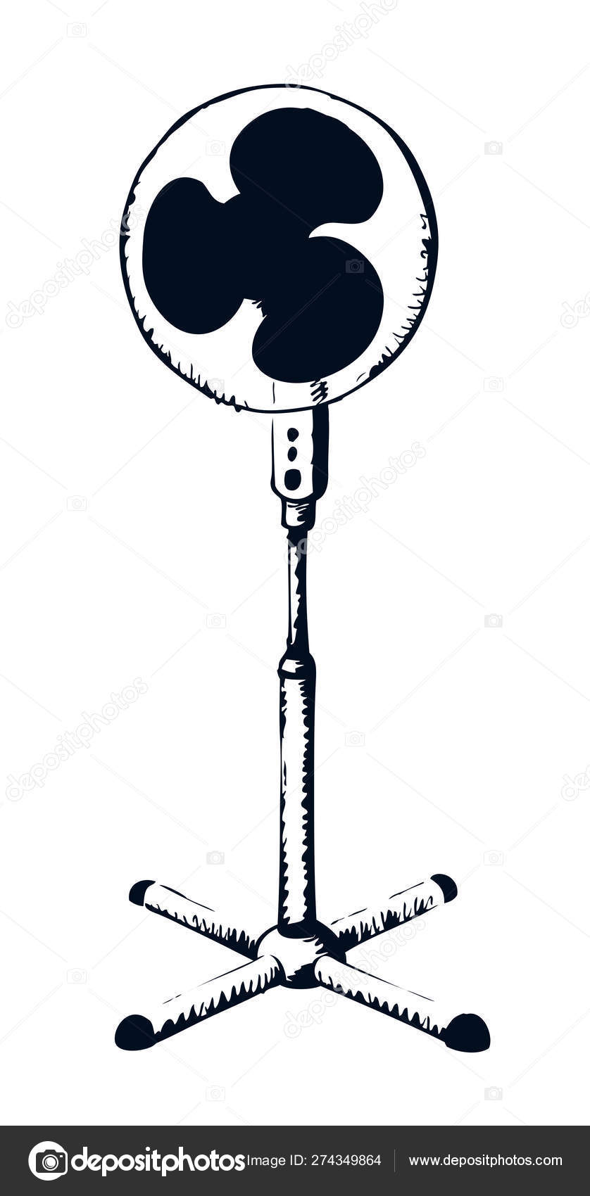 Standing fan. Vector drawing Stock Illustration by ©Marinka #274349864