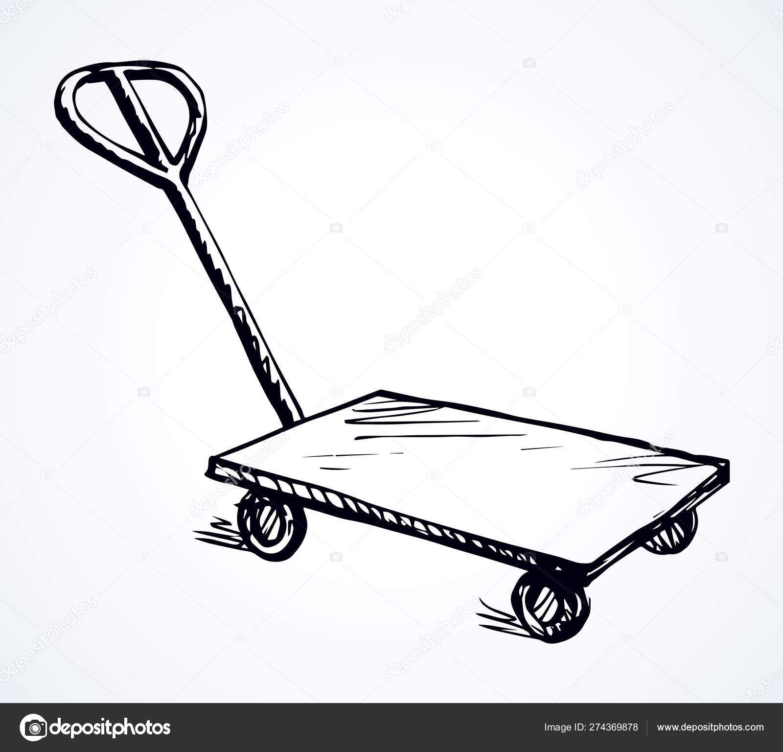 Warehouse trolley. Vector drawing — Stock Vector © Marinka #274369878