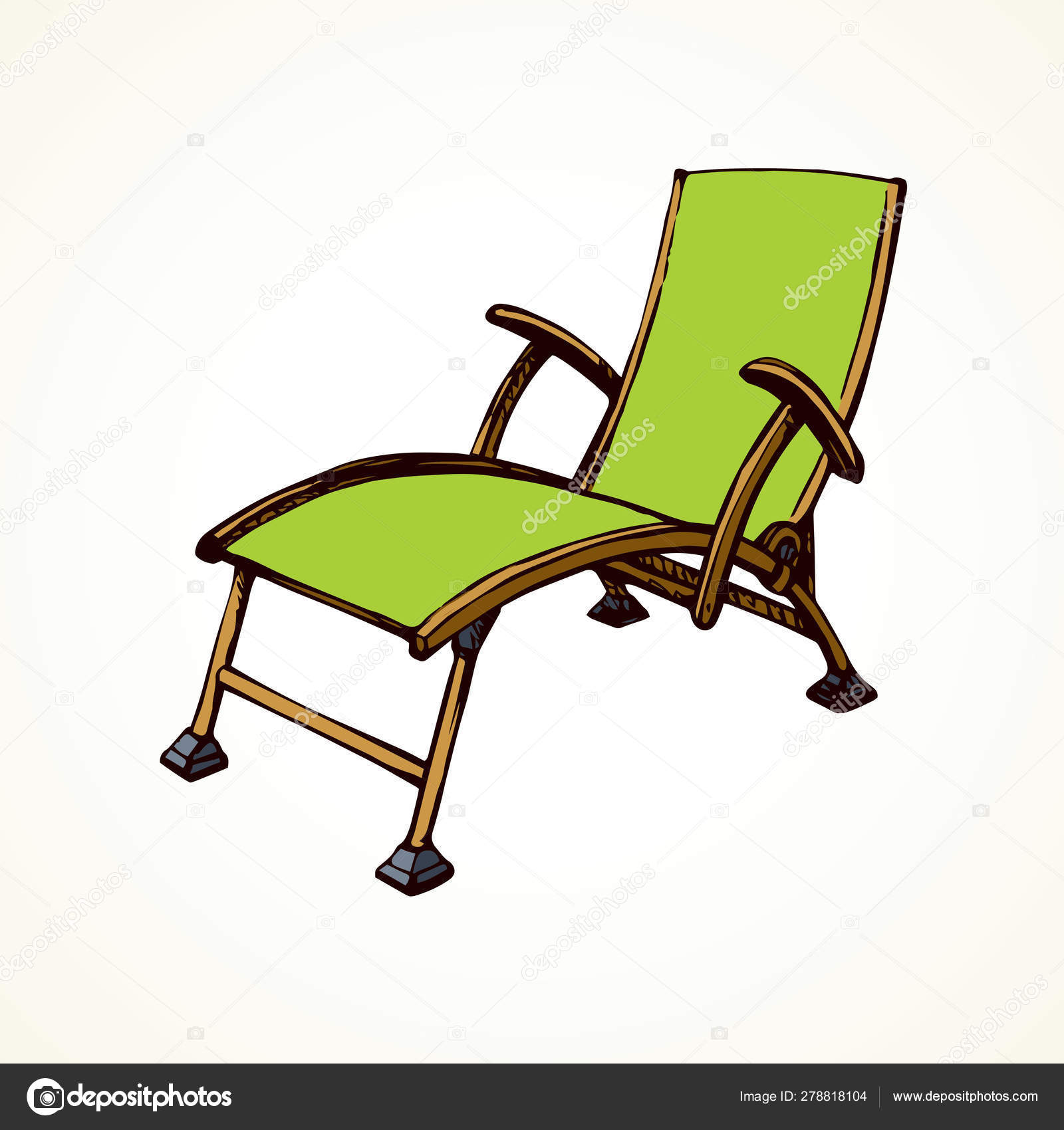 Beach chair. Vector freehand drawing Stock Vector by ©Marinka 278818104