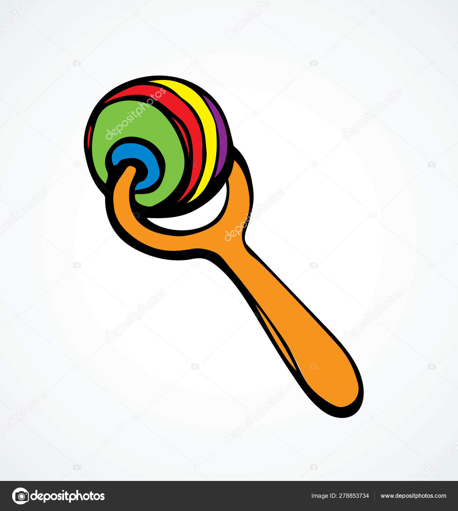 Rattle. Vector drawing Stock Vector Image by ©Marinka #278853734