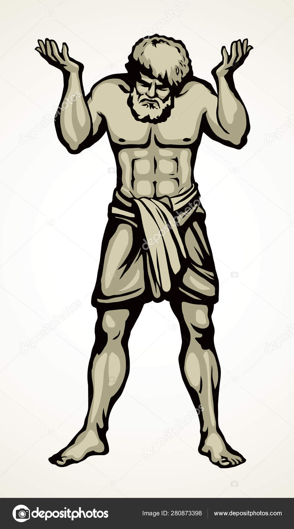 Greek God Atlas Drawing