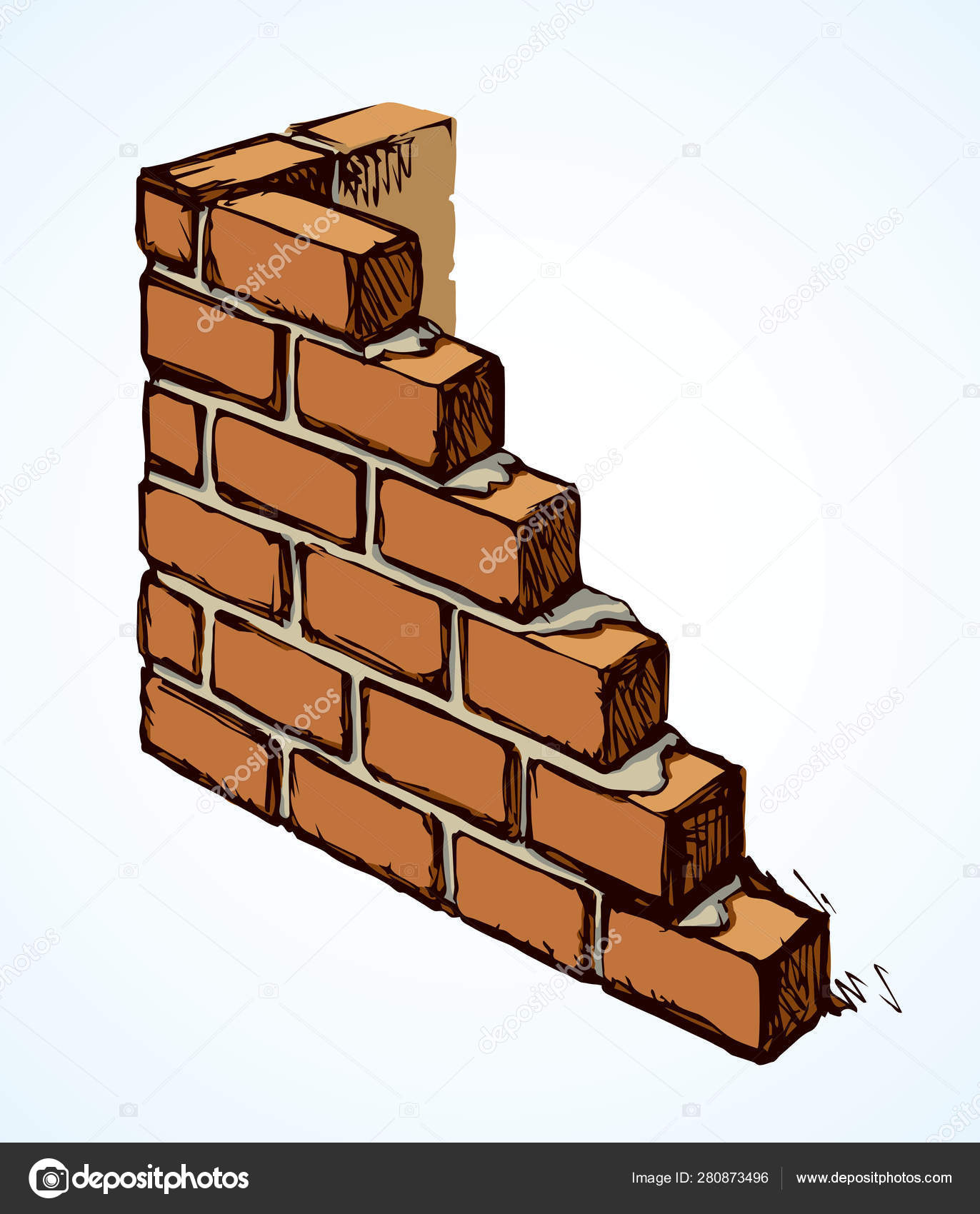 Brick Wall Drawing Design